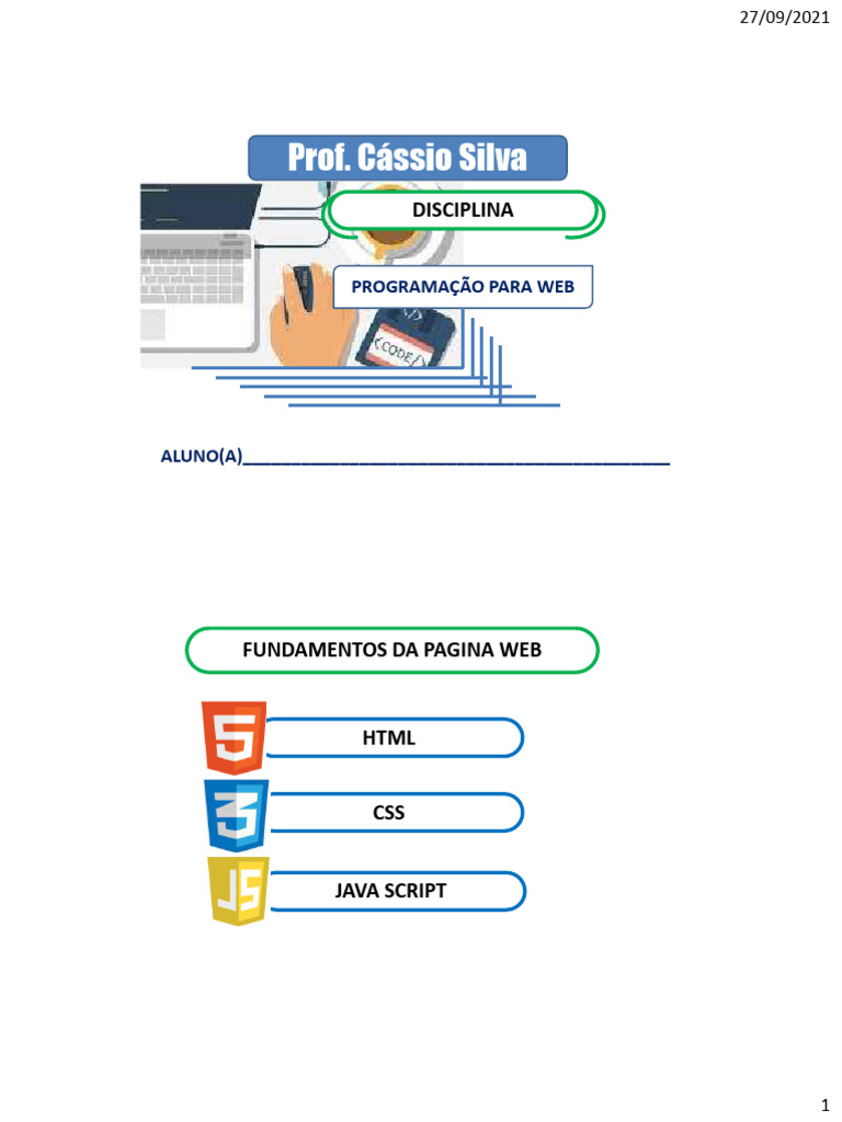 Slides - Aula 01 - Prog Web | PDF | Html | Rede mundial de computadores