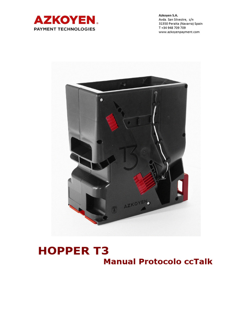 Protocolo Cctalk - Hopper T3 | PDF | Poco | Almacenamiento de datos de ...