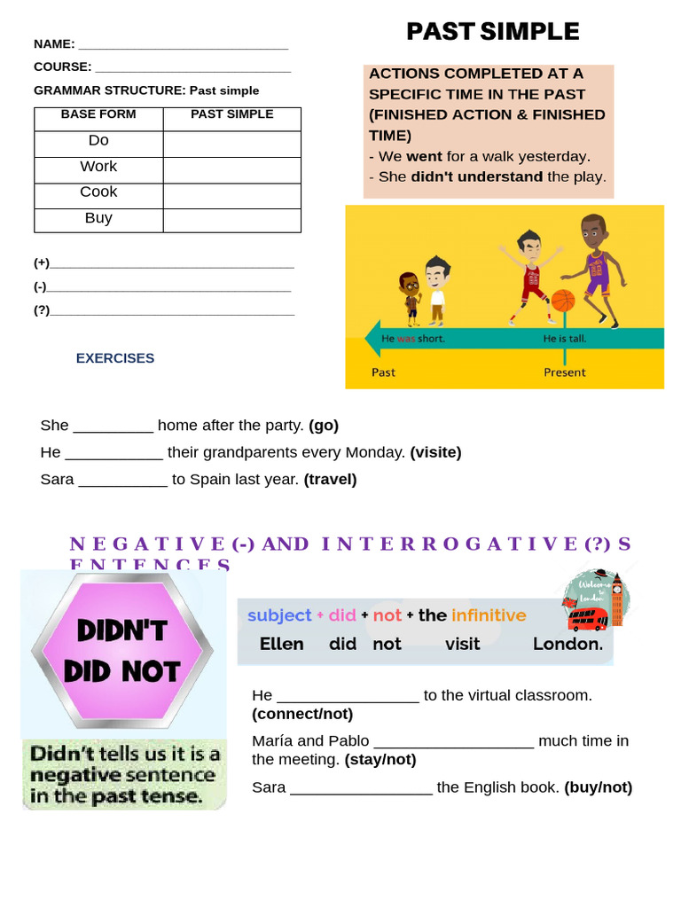Past Simple Grammar Worksheet | PDF