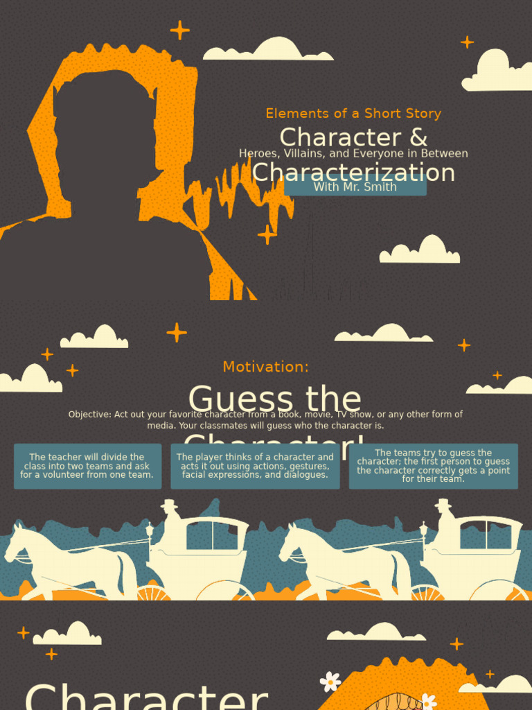 Character and Characterization Educational Presentation in Yellow and ...