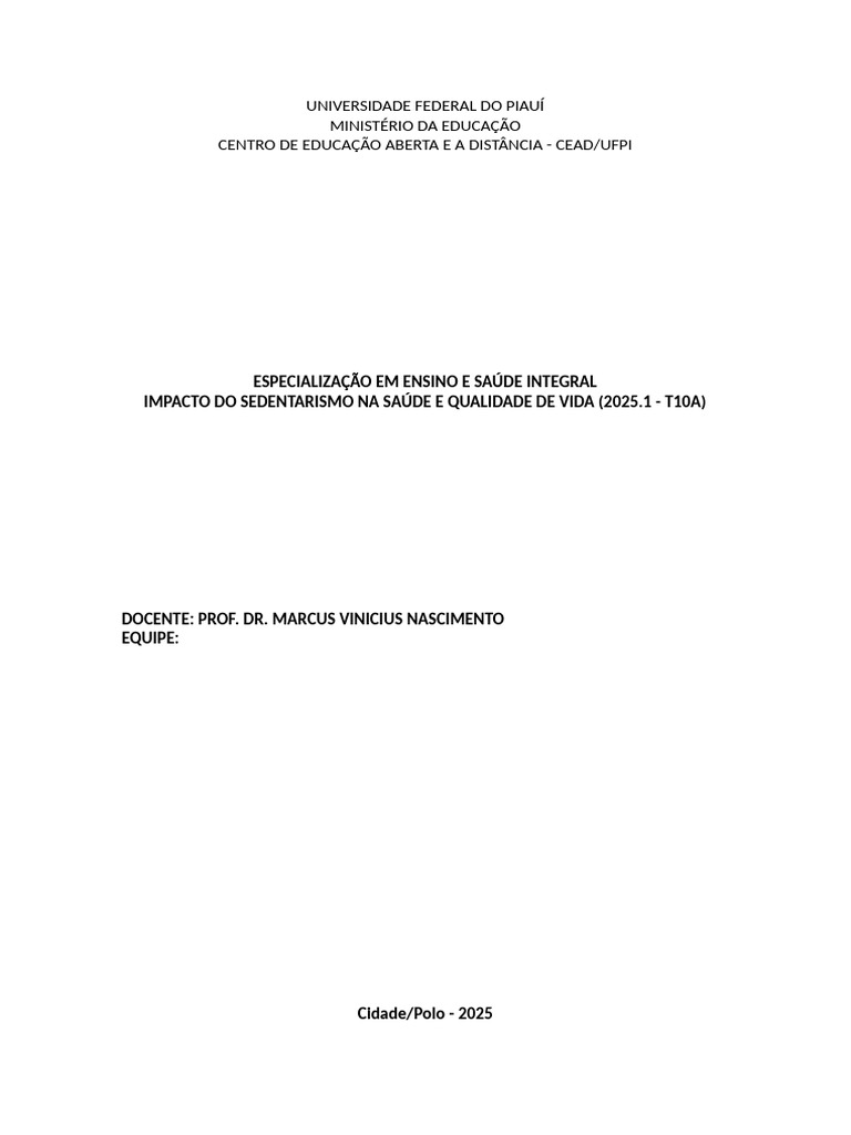 Modelo Atividade - CEAD | PDF