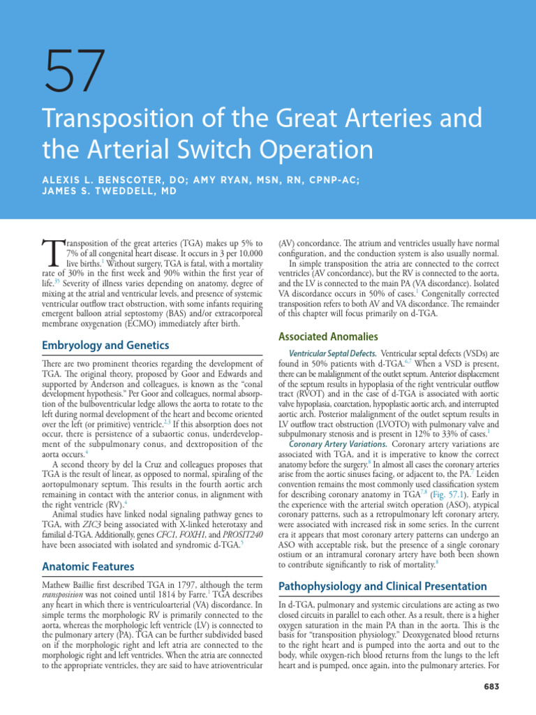 TGA and Arterial Switch Operation | PDF | Coronary Circulation | Aorta