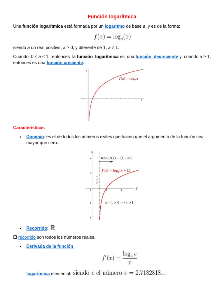 Tema 4.2 Funcion Logaritmica | PDF