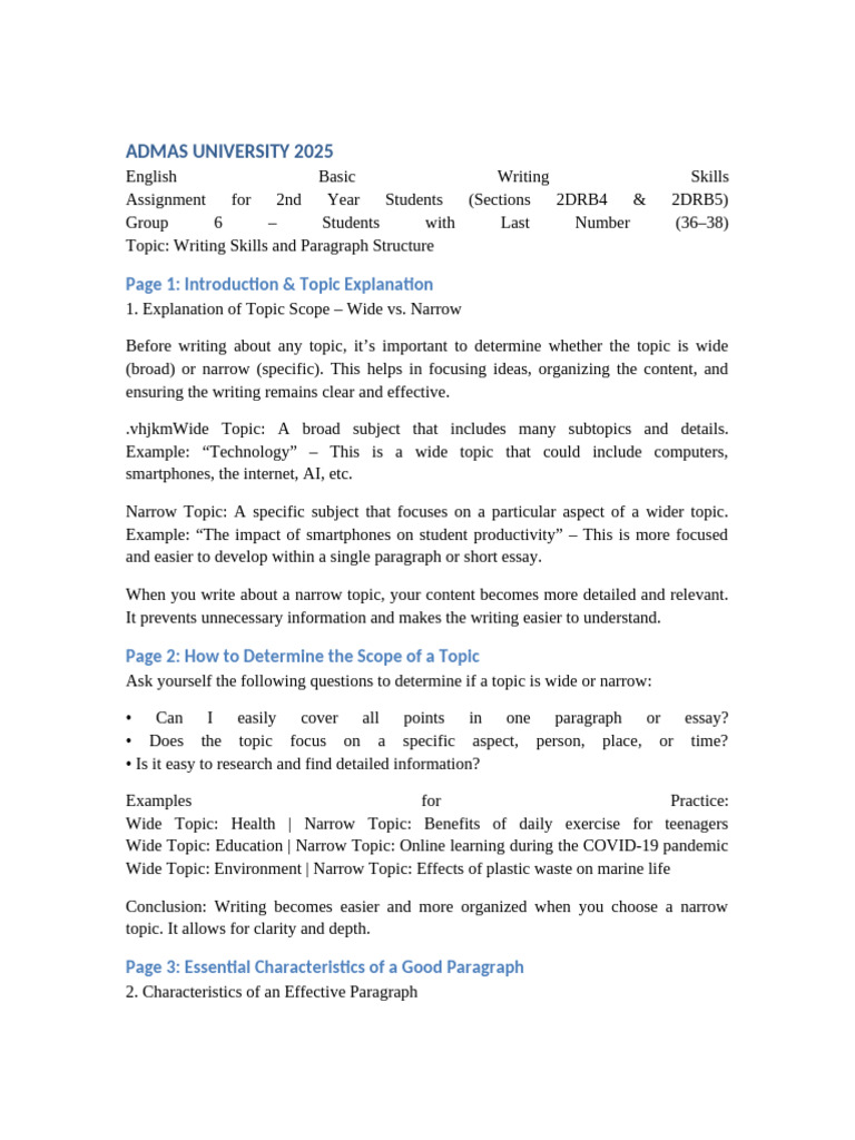 English Writing Skills Assignment Group6 | PDF | Cognition | Learning