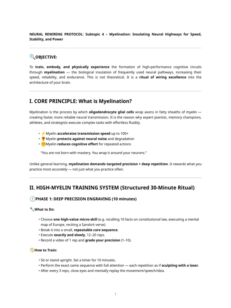 Neuroplasticity Training | PDF | Myelin | Nervous System