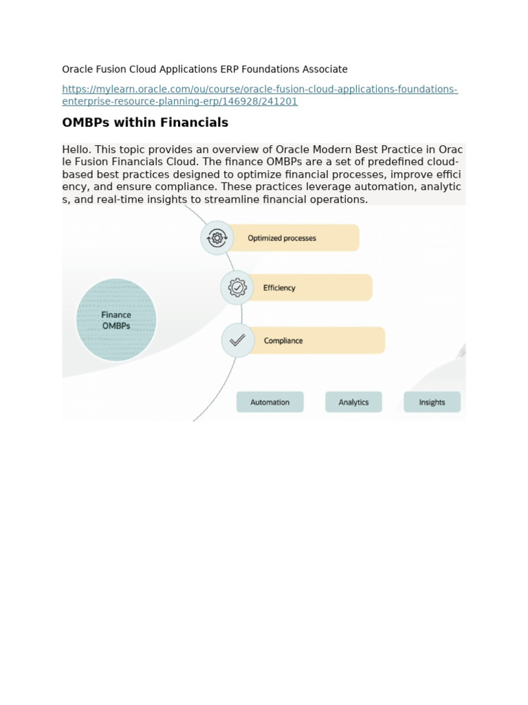 Oracle Fusion Cloud OMBPs Overview | PDF | Lease | Accounts Payable