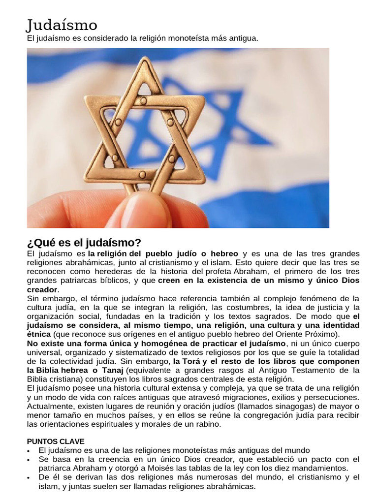 Introducción al Judaísmo: Creencias y Prácticas | PDF | Tora | Biblia