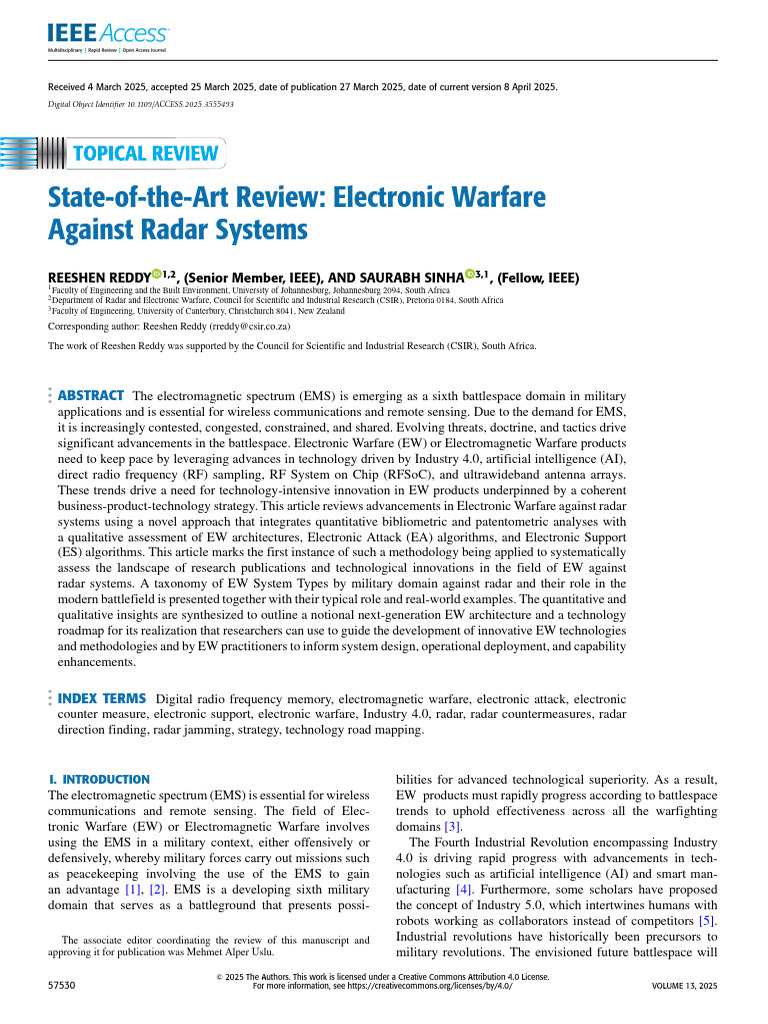 State-Of-The-Art Review Electronic Warfare Against Radar Systems | PDF | Electronic Warfare ...