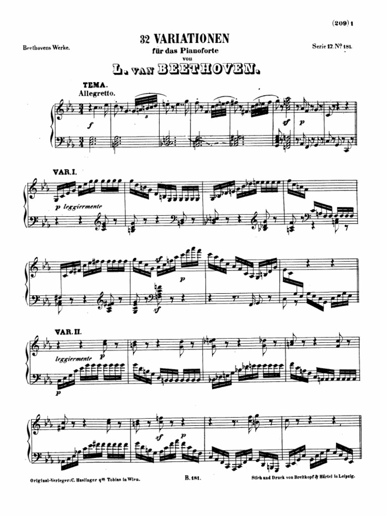Beethoven 32 Variations - C Minor | PDF