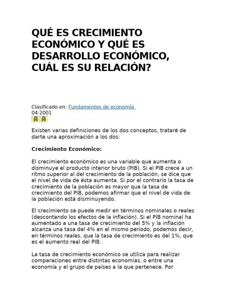 Que Es Crecimiento Economico y Que Es Desarrollo Economico | PDF | Producto Interno Bruto ...