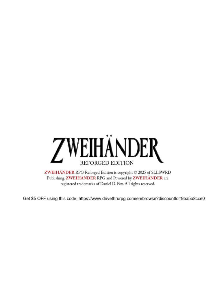 Zweihander RPG Reforged Edition V1 1 Character Creation | PDF | Role ...