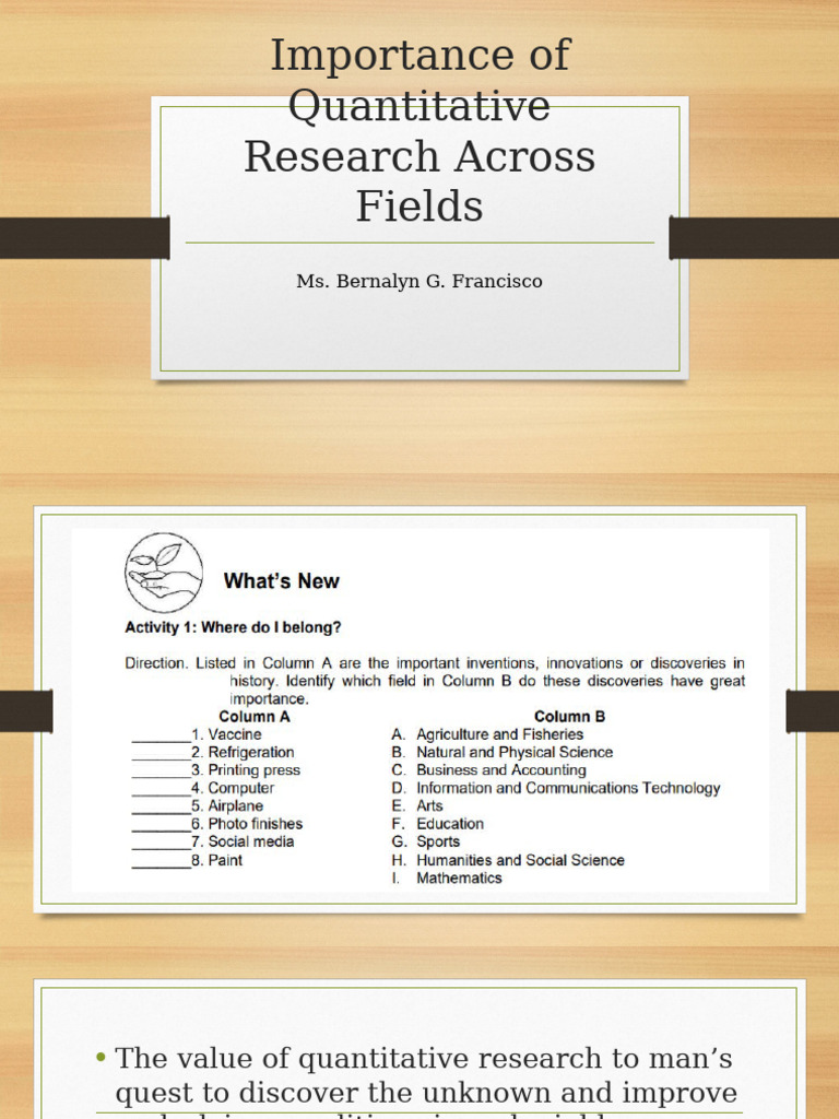 Importance of Quantitative Research Across Fields | PDF