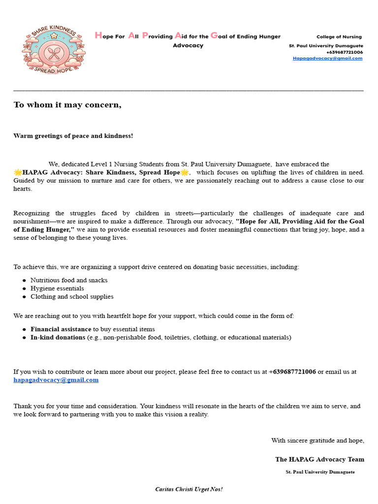 Solicitation Letter FINAL 1 | PDF