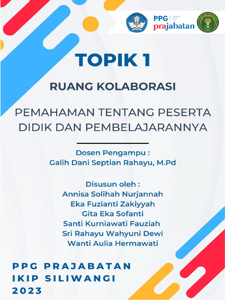 01.02.3-T1-4 Topik 1 Ruang Kolaborasi - Pemahaman Tentang Peserta Didik - Kelompok 3 | PDF