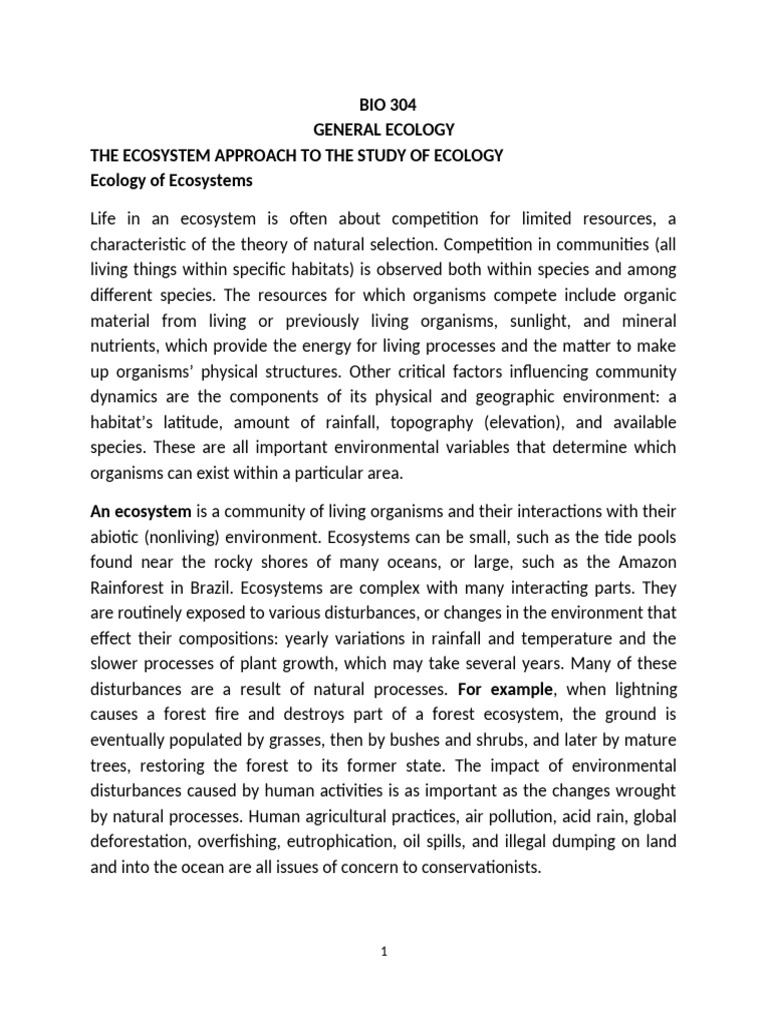 Bio 304 Lecture Notes | PDF | Food Web | Ecosystem