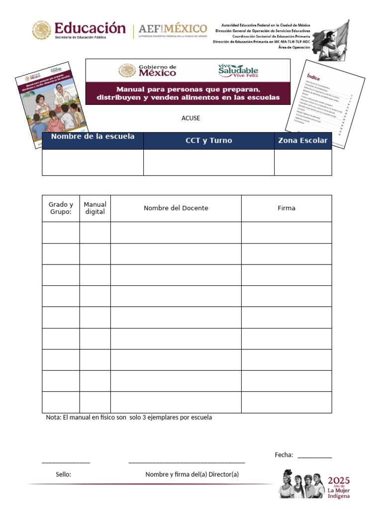 Acuse Manual para Personas Que Preparan | PDF