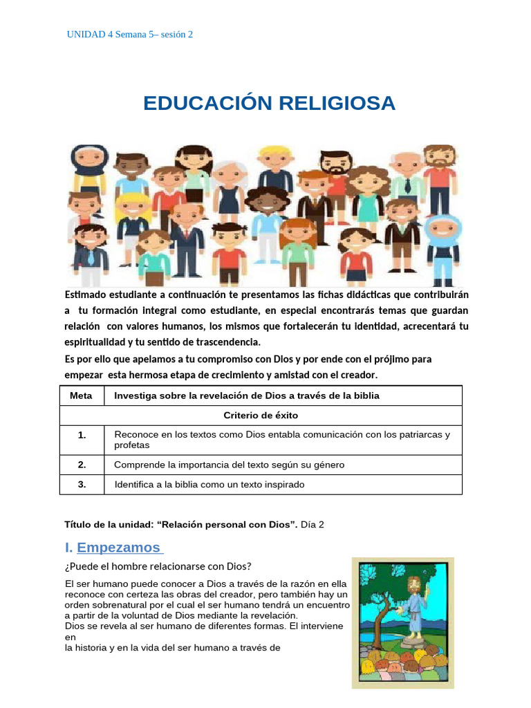 Ficha 10 Relacin Personal Con Dios - Da 2 U4 7 | PDF | Dios | Oración