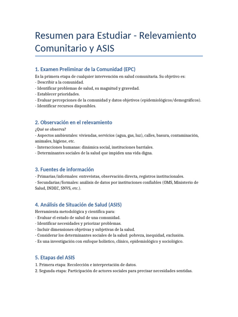 Resumen ASIS y Relevamiento | PDF