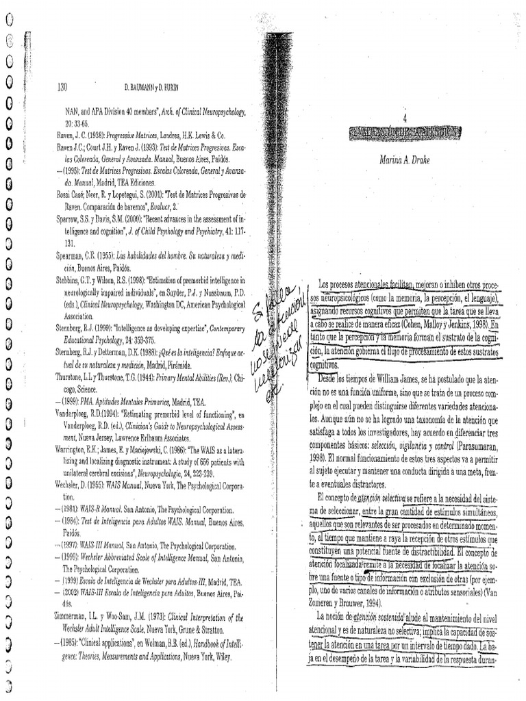 Burín-Evaluacion-Neuropsicologica-de-Adultos-CAP 4 | PDF