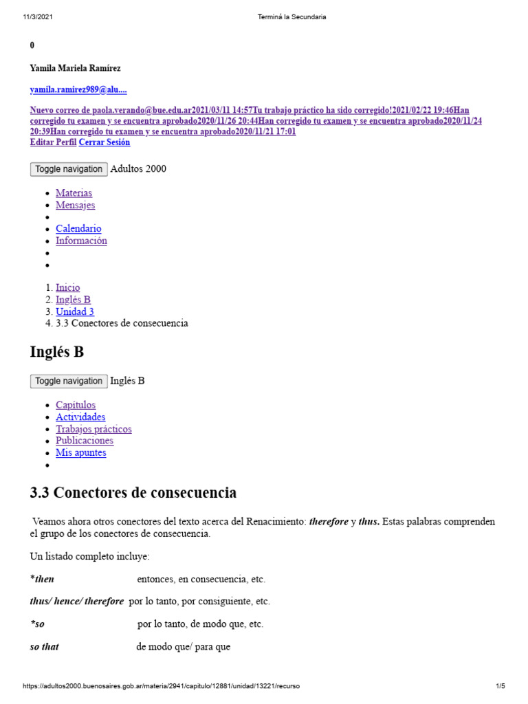 3.3 Conectores de Consecuencia | PDF