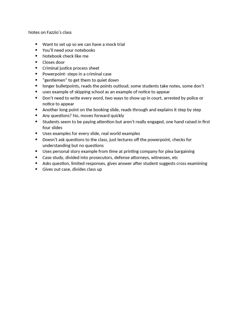 Fazzio Class Notes | PDF