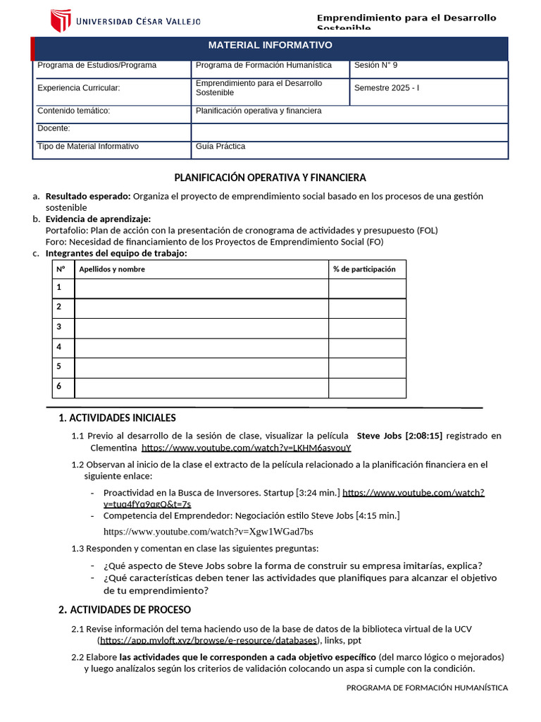Guía Práctica #09 | PDF | Iniciativa empresarial | Negocios económicos