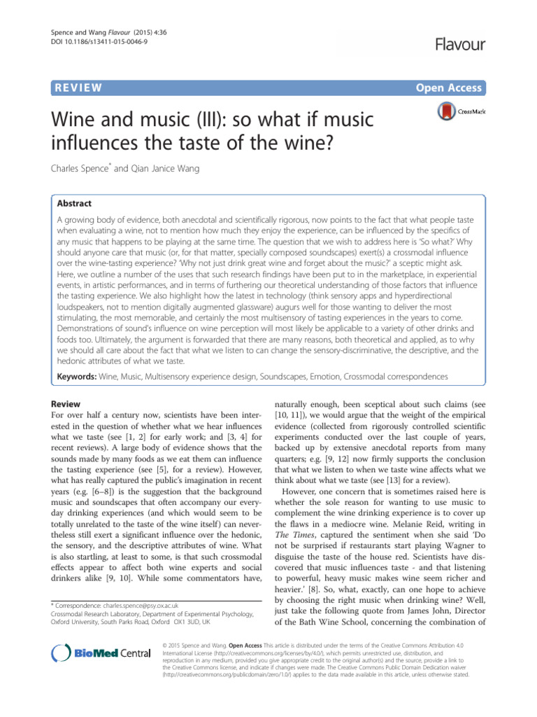 Charles Spence - The Power of Music To Alter The Taste of Food | PDF ...