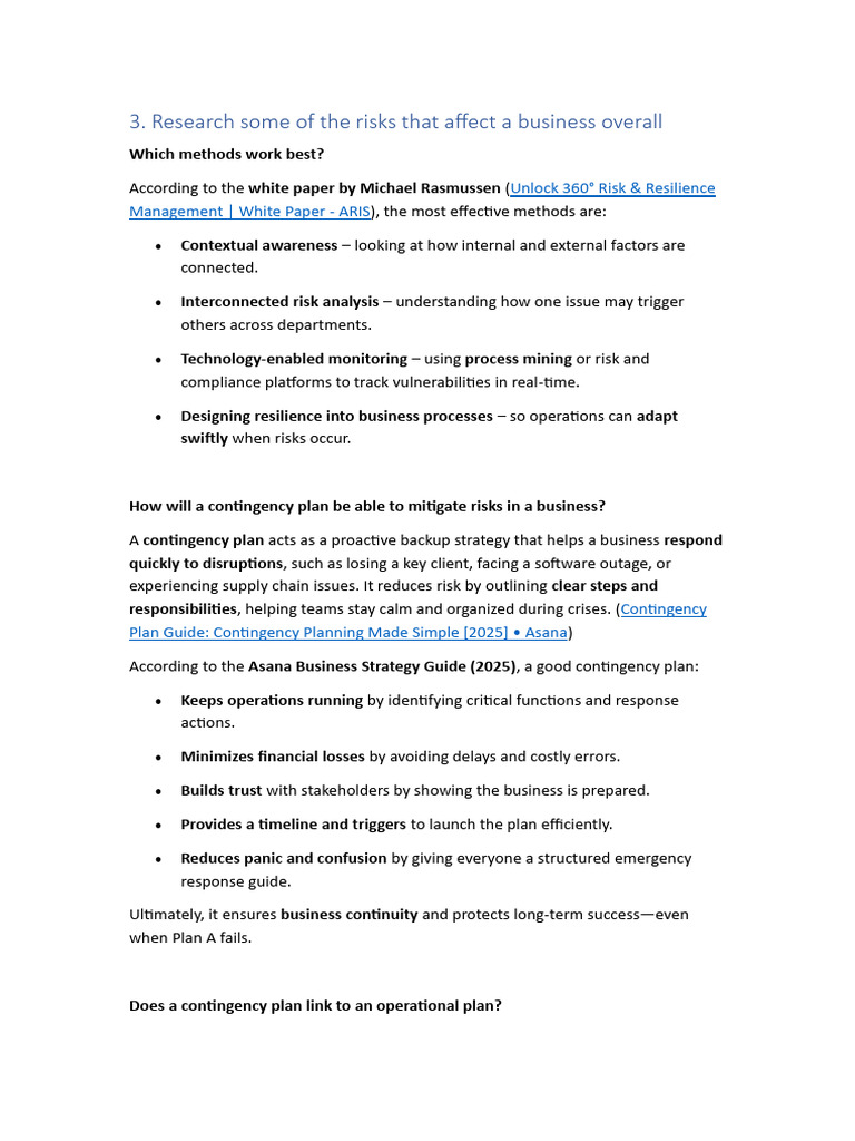 Research Some of The Risks That Affect A Business Overall | PDF | Risk ...