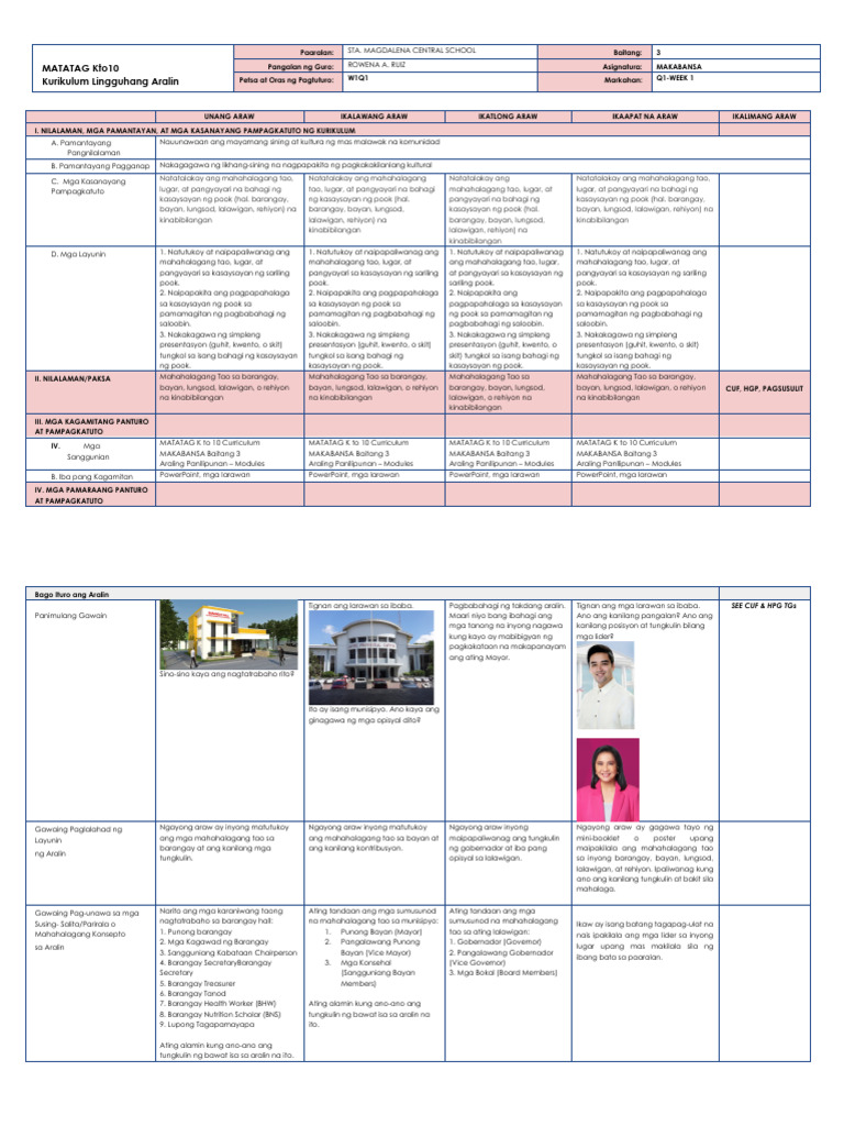 Makabansa Q1 W1 | PDF