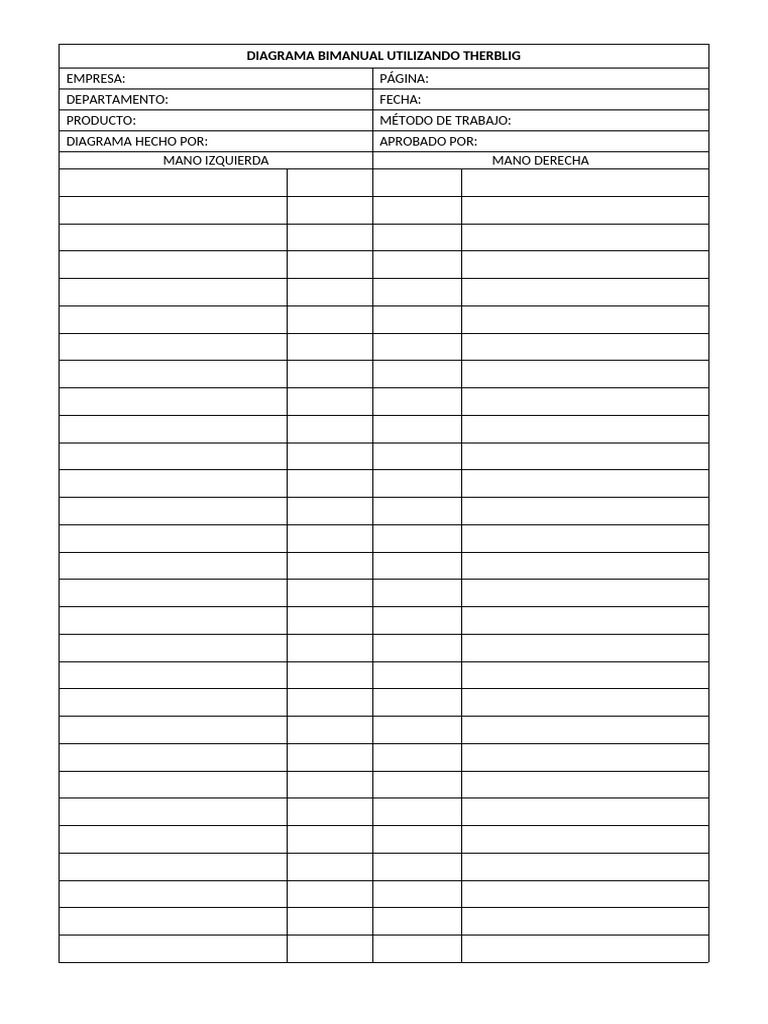 Formato Diagrama Bimanual Therblings | PDF
