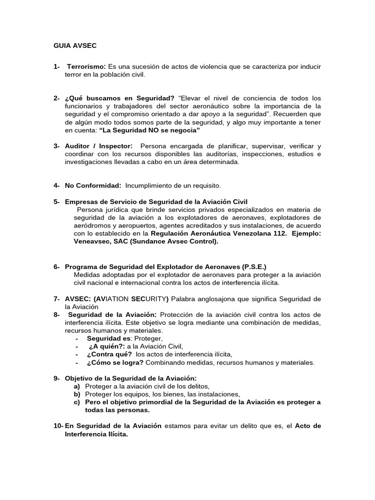 Guía de Seguridad AVSEC para Agentes | PDF | Aeropuerto | Aviación