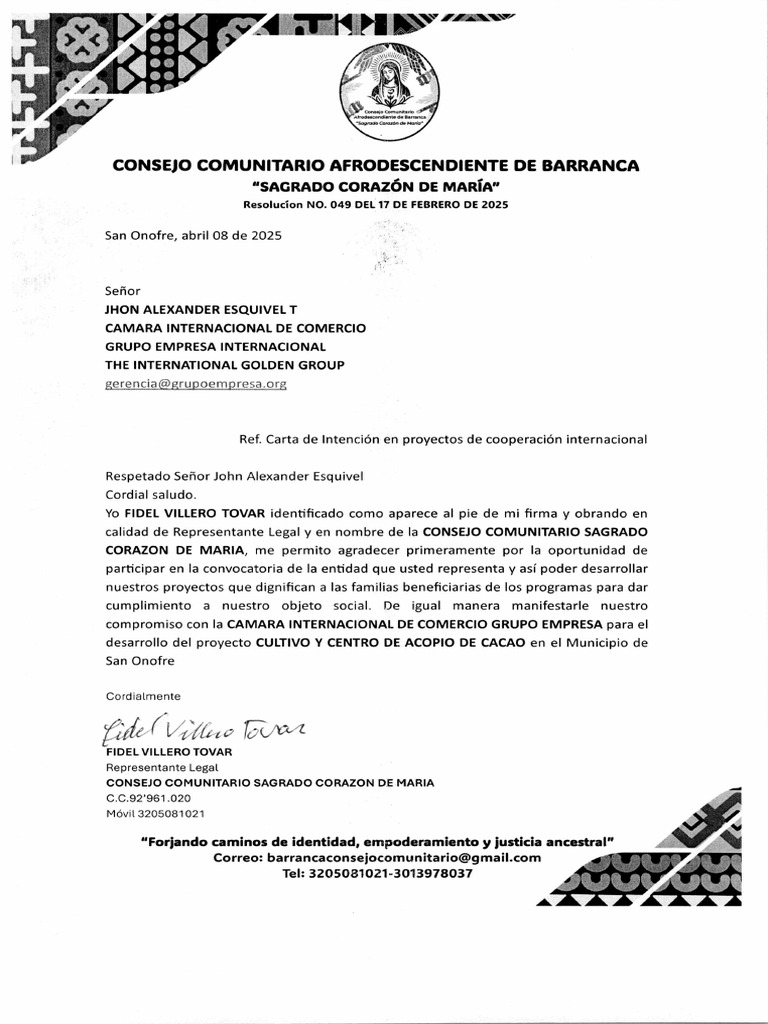 Carta de Intencion Eder | PDF