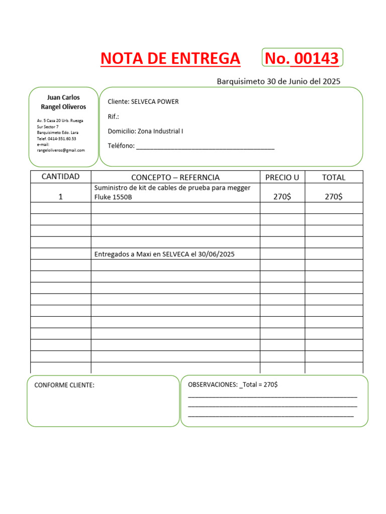 Entrega de Kit Fluke 1550B a SELVECA | PDF