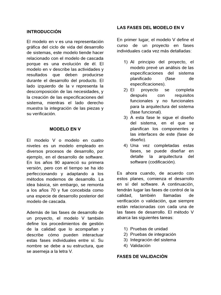 Modelo en V | PDF | Software | Ingeniería de software