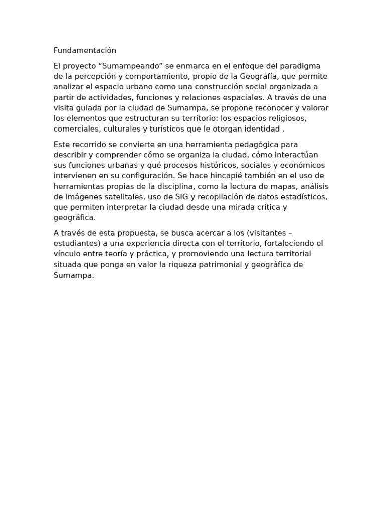 Fundamentación Proyecto | PDF