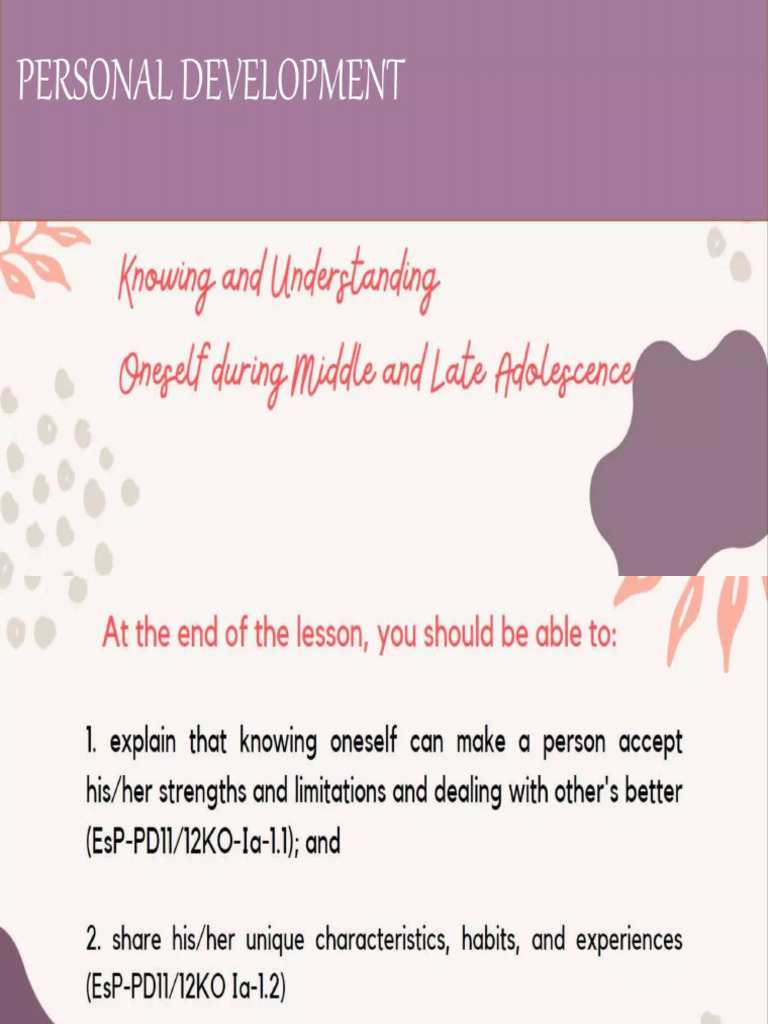 Perdev Lesson 1 For Students | PDF