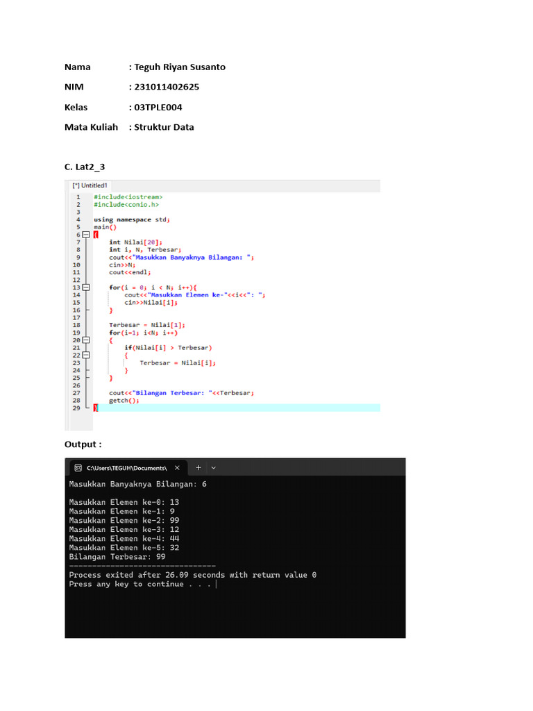 Struktur Data Teguh Riyan Susanto Lat - CDE | PDF