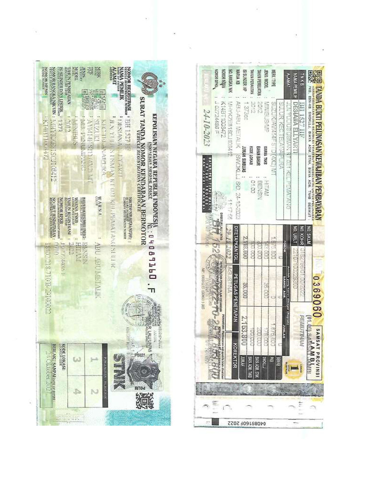 STNK Mobil Ertiga Risman | PDF