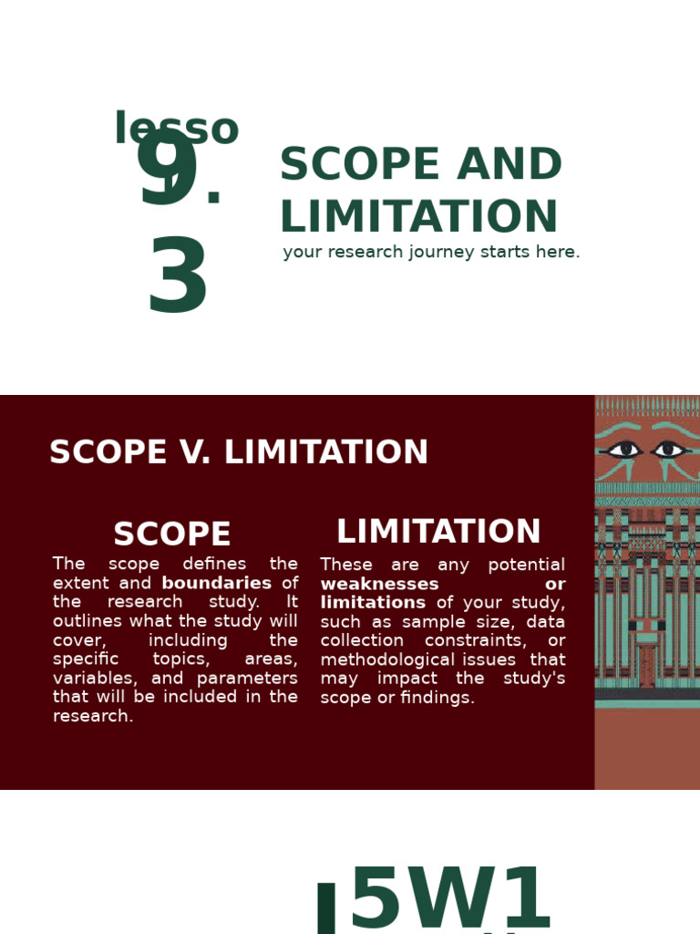 Scope and Limitations of Research Study | PDF | Qualitative Research ...