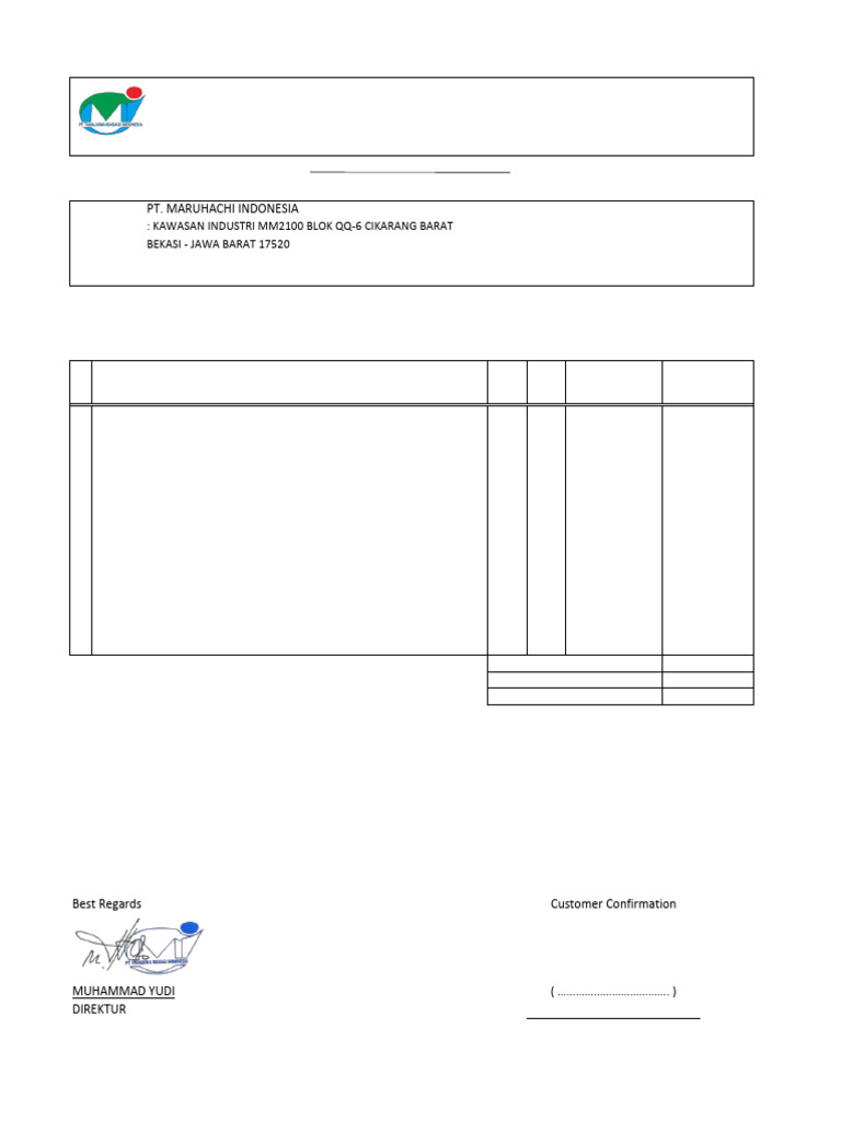 Quotation for PT Maruhachi Indonesia | PDF | Depreciation | Japanese Yen