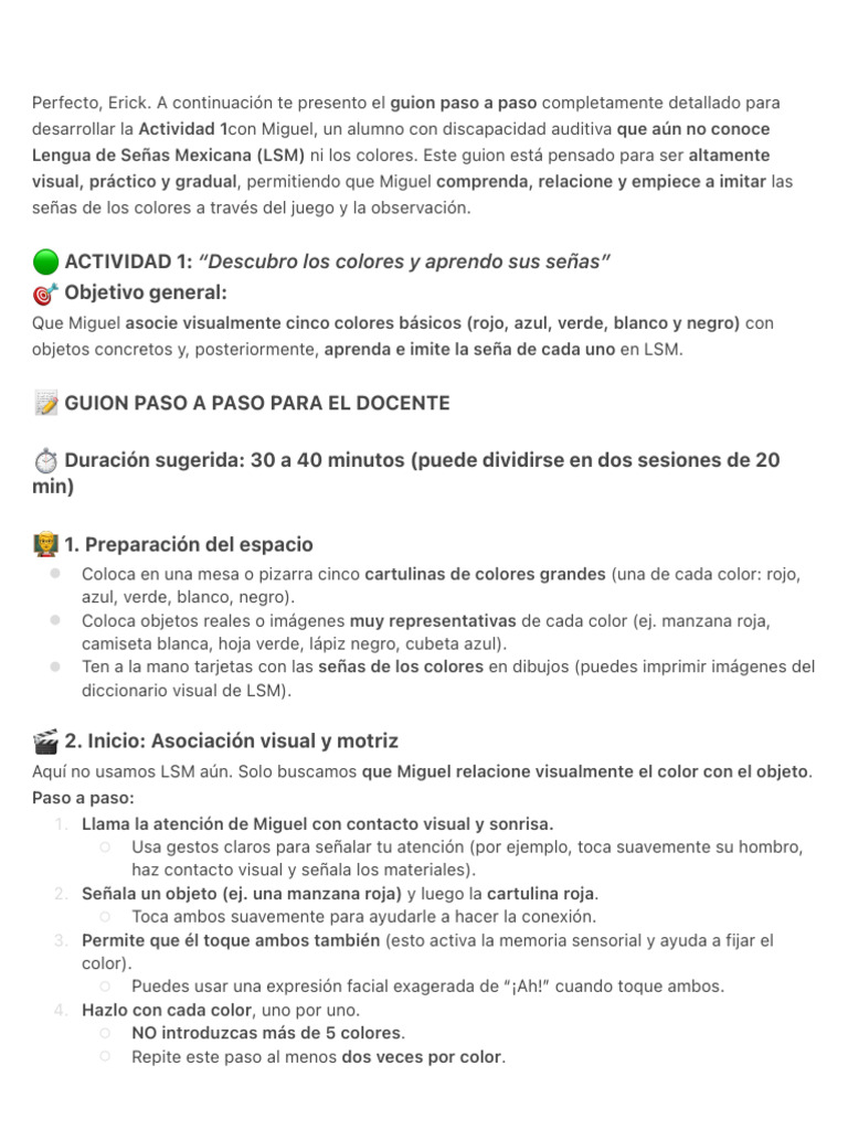 Perfecto, Erick. A Continuación Te Presento El Guion Paso A Paso ...