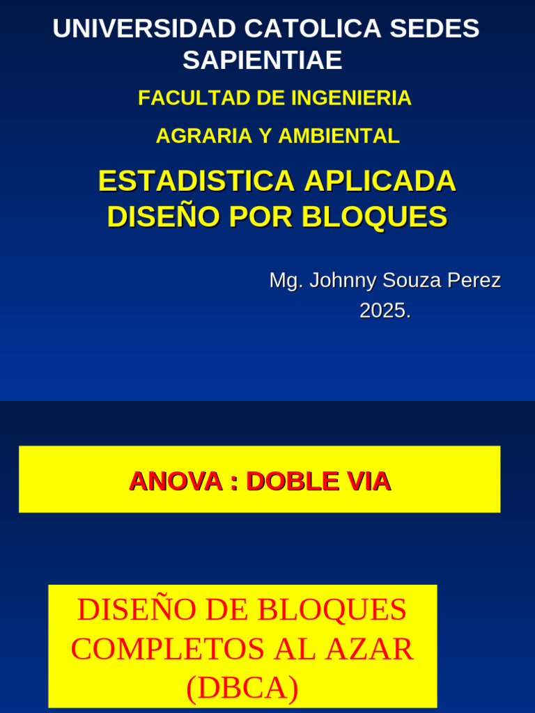 Diseño de Bloques Completos | PDF | Método científico | Probabilidades y estadísticas