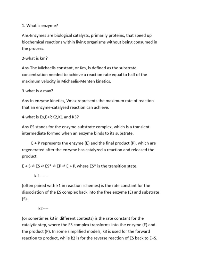 Enzyme Kinetics and Mechanisms Explained | PDF | Cofactor (Biochemistry ...