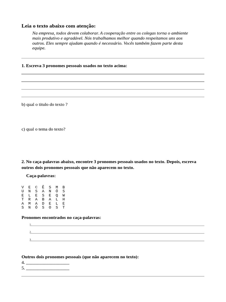 Prova de Portugues | PDF