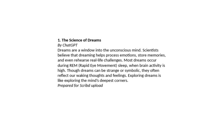 The Science of Dreams .S.fs | PDF