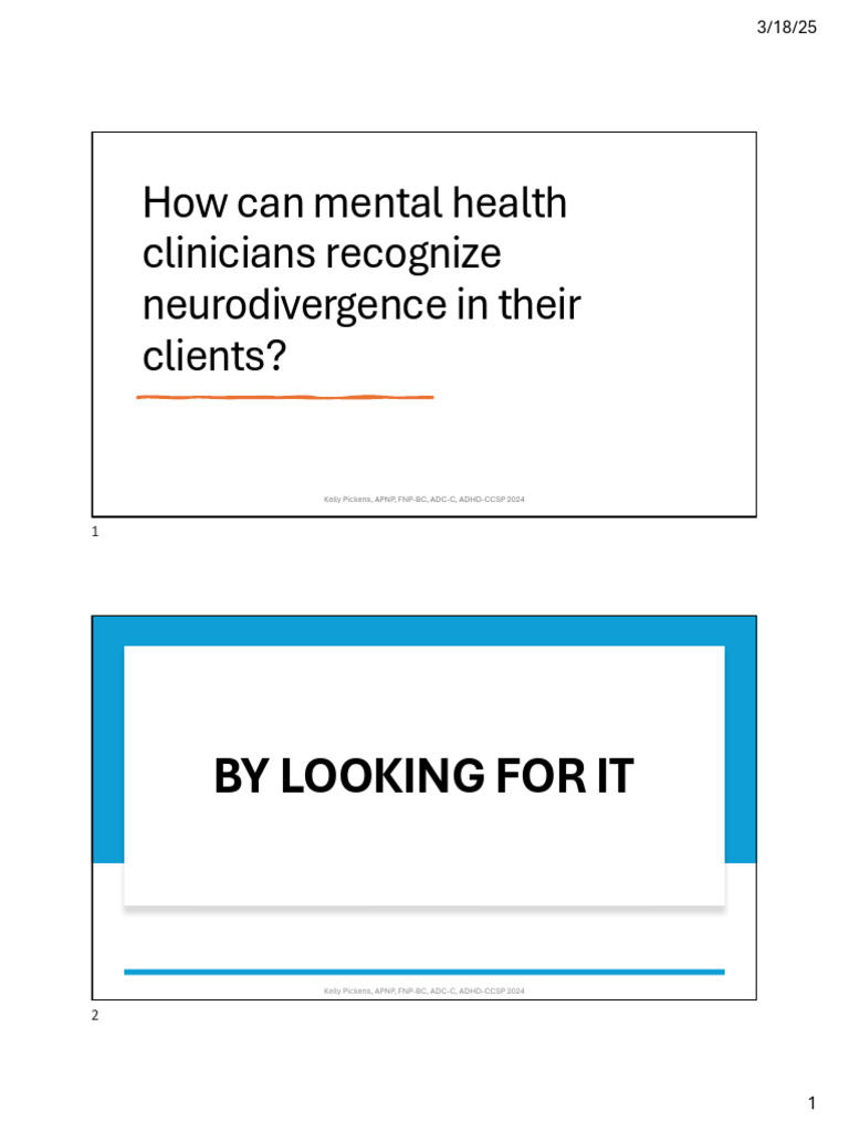Recognizing Neurodivergence in Clinical Settings2.0 | PDF ...