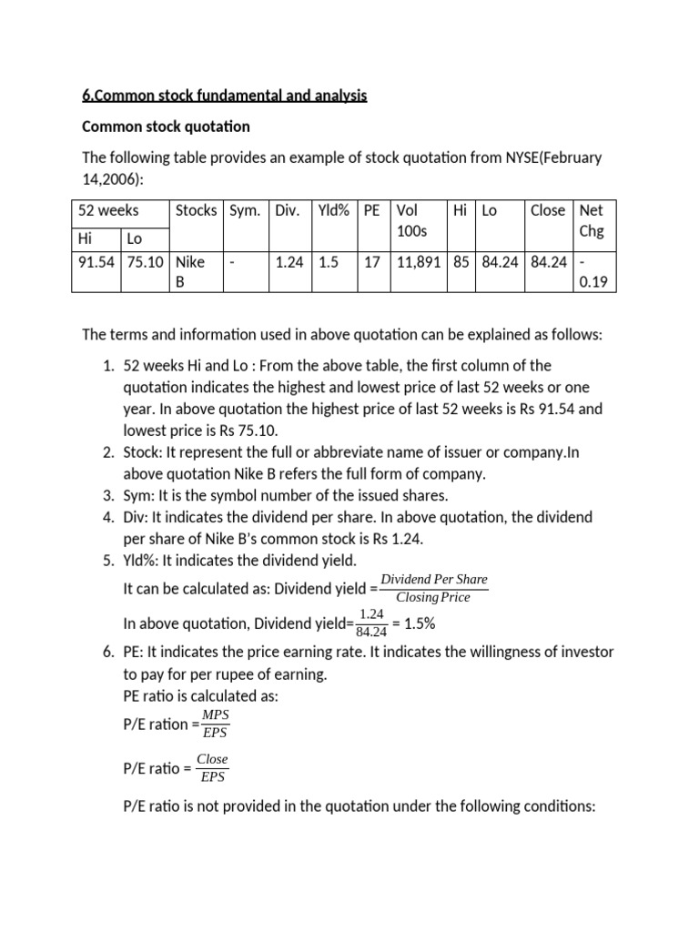 Common Stock Analysis and Trading Guide | PDF | Dividend | Stocks