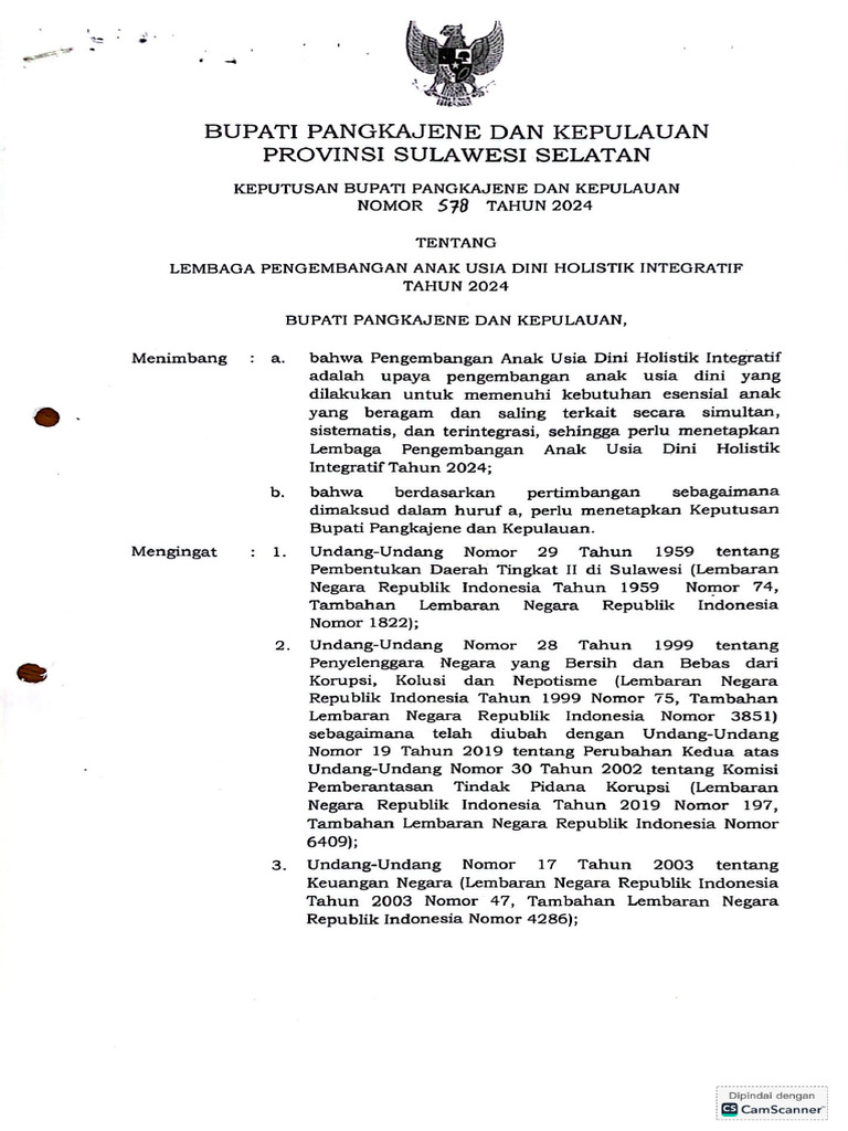 SK Paud Hi Tahun 2024 | PDF