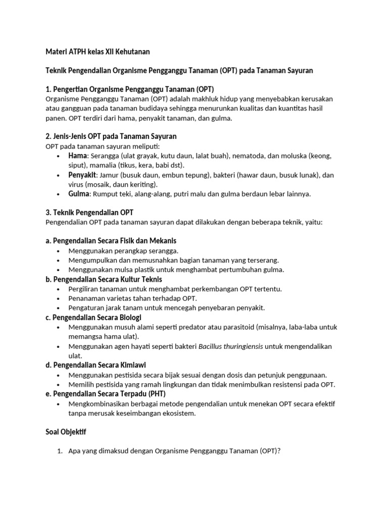 Materi ATPH kelas XII Kehutanan | PDF