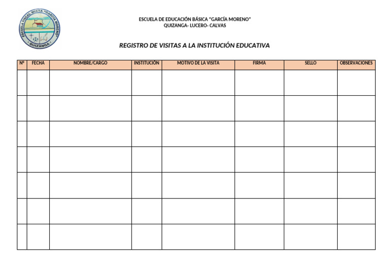 Registro de Visitas A Instituciones | PDF